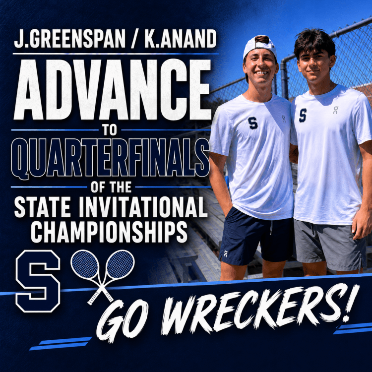 Greenspan / Anand Doubles Duo Advances! | Staples Wreckers Boys Tennis